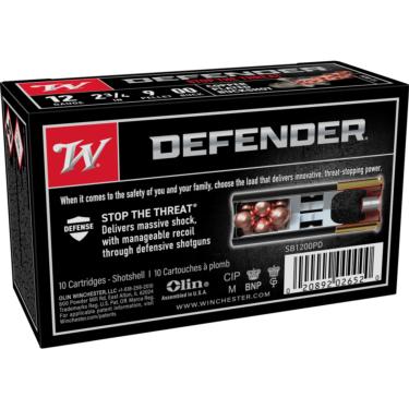 Winchester Copper Plated Defender Shotshell 12 ga 2-3/4" 9-Pell...