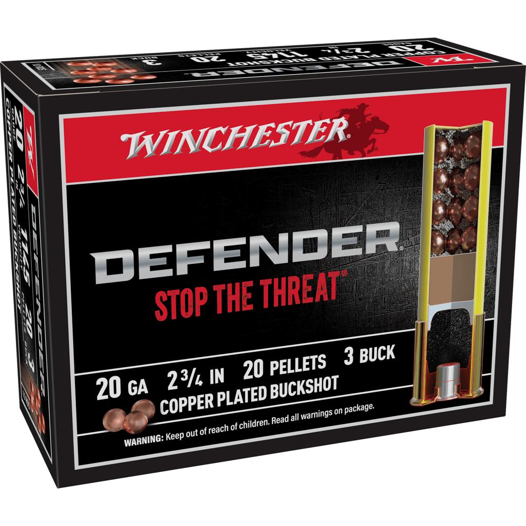 Winchester Copper Plated Defender Shotshell 20 ga 2-3/4" 20-pel...