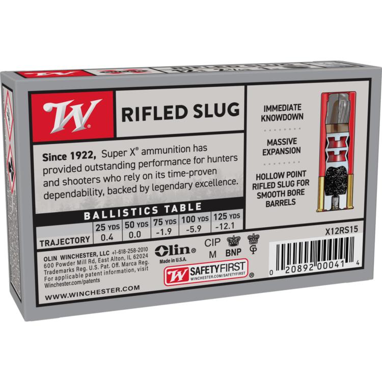 Winchester Super-X Slug 12 ga 2 3/4" 1 oz Slug 1600 fps - 5/box