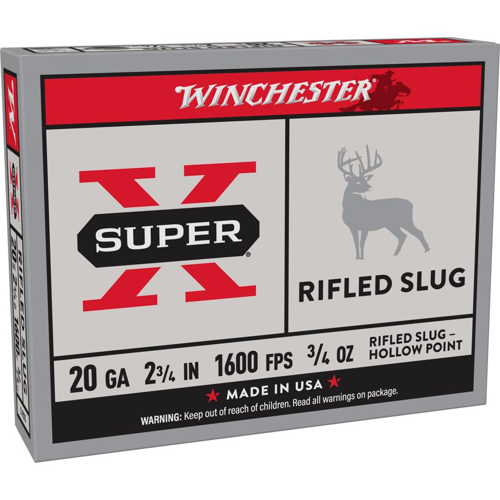 Winchester Super-X Rifled Slug 20 ga 2 3/4" 3/4 oz Slug 1600 f...