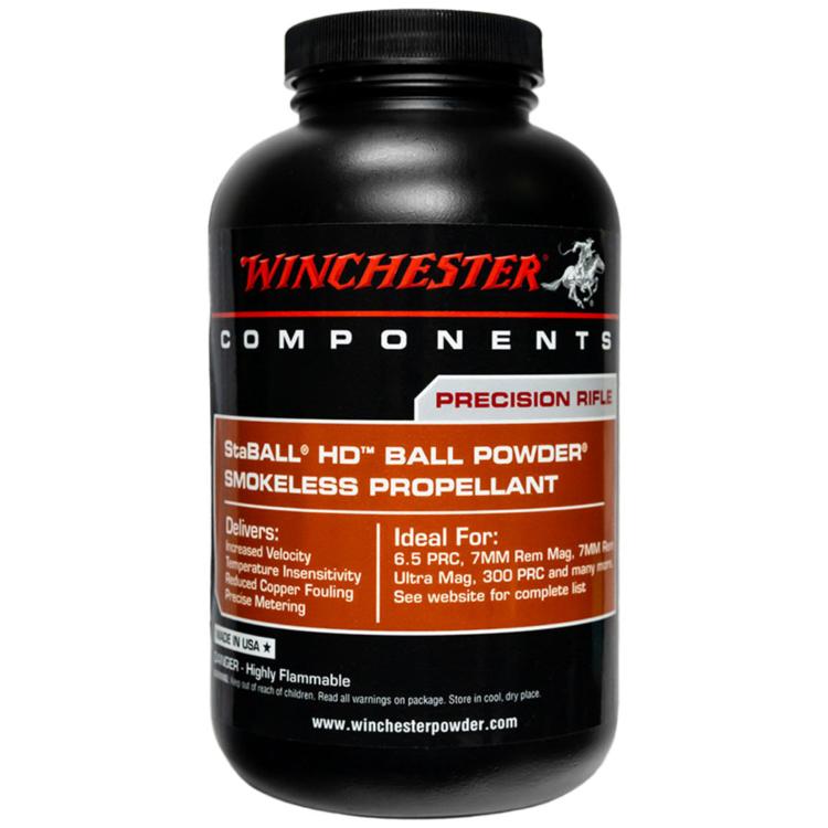 Winchester HD Ball Powder Smokeless Propellant Staball HD 750cc 1 lb