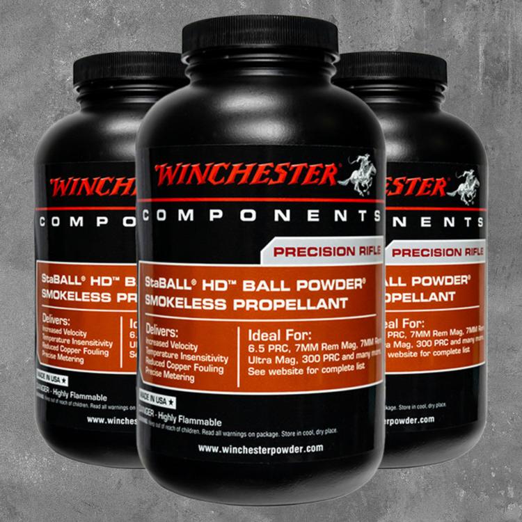 Winchester HD Ball Powder Smokeless Propellant Staball HD 750cc 1 lb