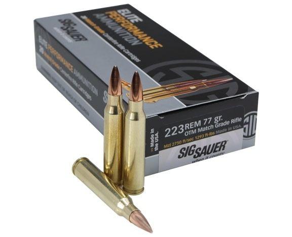 Sig Sauer Elite Match Rifle Ammunition 5.56mm 77gr OTM 20/ct