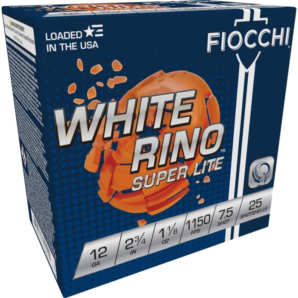 Fiocchi White Rino Super Lite Shotshells 12 ga 2-3/4" 1-1/8oz 1...